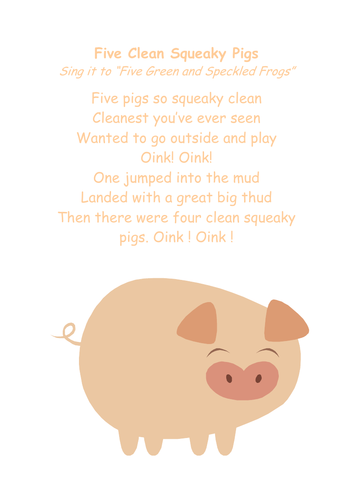 5 SQUEAKY PIGS NUMBER RHYME MATHS EYFS SINGING | Teaching Resources