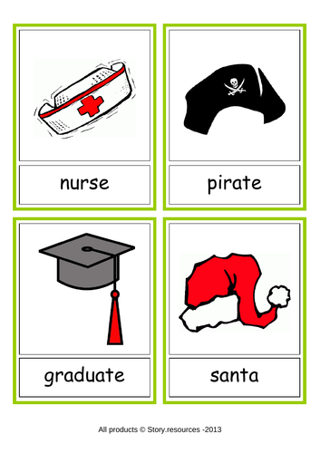HATS TO MATCH AND PAIR PEOPLE WHO HELP US | Teaching Resources