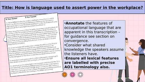 A-Level Language and Occupation | Teaching Resources