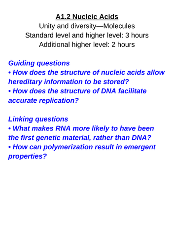 IB Biology New Spec 2023 A1.2 Student Notes | Teaching Resources
