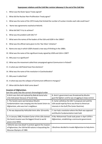 GCSE History superpower relations and the Cold War revision 4- The end ...