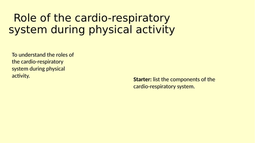 Role of the cardio-respiratory system in sport | Teaching Resources