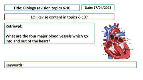 iGCSE Biology (Cambridge): B6-10 revision lessons | Teaching Resources