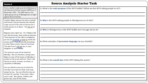 Montgomery Bus Boycott - Civil Rights - USA Conflict Home Abroad - GCSE ...