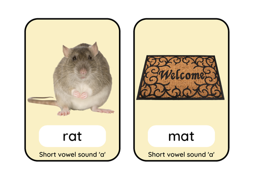 Phase One Phonics Aspect 7 Short vowel oral blending CVC cards ...