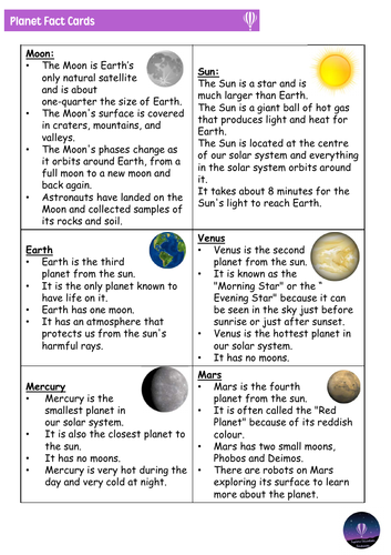 Planet Fact Cards FREEBIE! | Teaching Resources