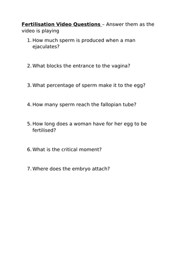 KS3 Biology Fertilisation and Baby Development Lesson Presentation and ...