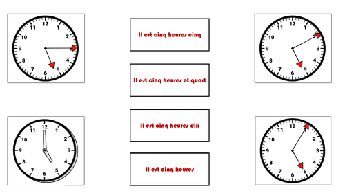 French: Telling the time: Part 5: The full hour | Teaching Resources