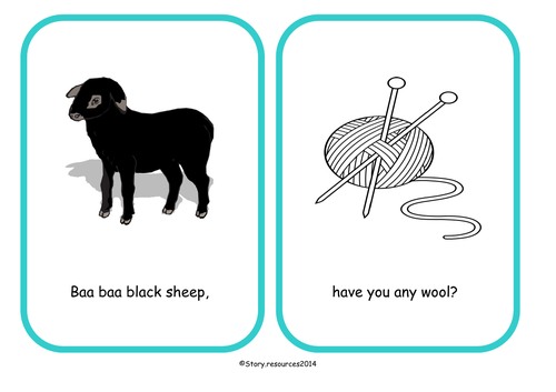 BAA BAA BLACK SHEEP NURSERY RHYMES EYFS LETTERS AND SOUNDS PHASE 1 ...