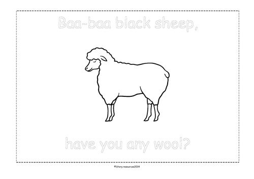 BAA BAA BLACK SHEEP NURSERY RHYMES EYFS LETTERS AND SOUNDS PHASE 1 ...