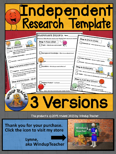 Research Project Template Guide Research Process | Teaching Resources