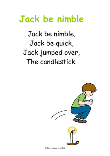 JACK BE NIMBLE NURSERY RHYME EYFS LETTERS AND SOUNDS PHASE 1 | Teaching ...