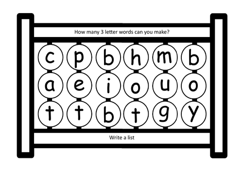Phonics Make and write 3 letter words | Teaching Resources