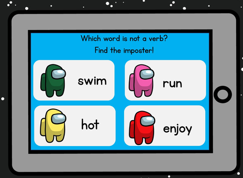 Verbs or Adjectives - Among Us Theme | Teaching Resources