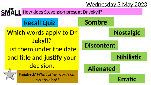 Dr Jekyll and Mr Hyde: AQA English Literature Year 11 Dr Jekyll ...