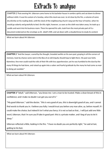 Dr Jekyll and Mr Hyde: AQA English Literature Mr Utterson Revision ...