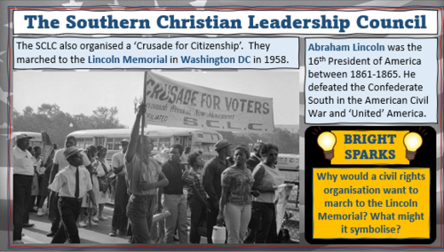 The Civil Rights Act 1957 & SCLC - USA Conflict Home & Abroad - GCSE ...