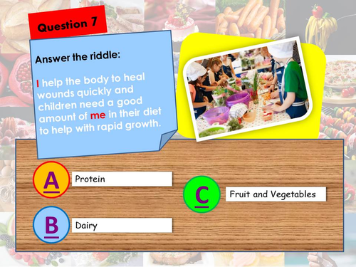 Food, Preparation and Nutrition Quiz/Food Cover Work | Teaching Resources