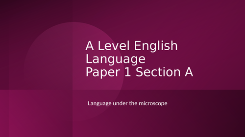 OCR A Level English Language Revision Paper 1 Section A - Language ...