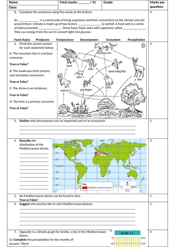 KS3 Geography: Biomes, climates and ecosystems SoW 11 lessons! Deserts ...