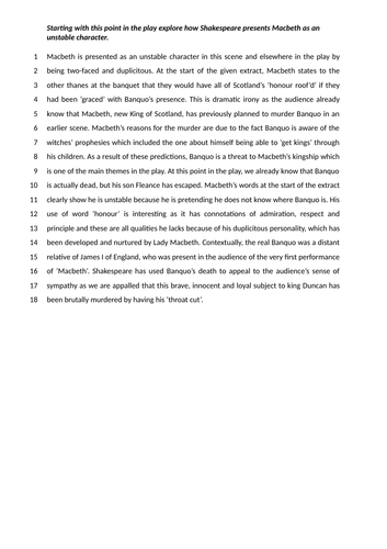 Macbeth - Final Preparation for the exam - Act 3, Scene 4 | Teaching ...