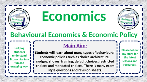 Behavioural Economics & Economic Policy | Teaching Resources