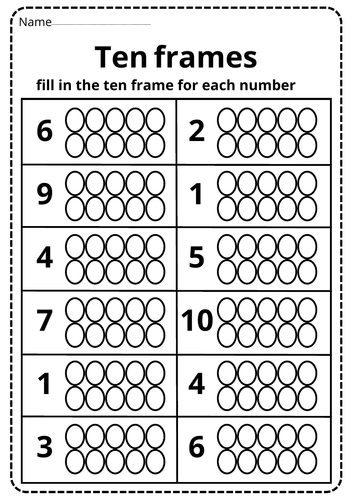 printable ten frame worksheets 1-10 - | Teaching Resources