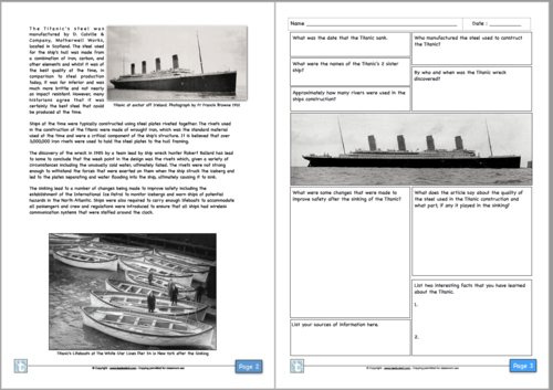 Engineering Case Study - R.M.S Titanic | Teaching Resources