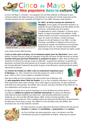 [French FFL B1-B1] Cinco de Mayo, une fête populaire dans la culture ...