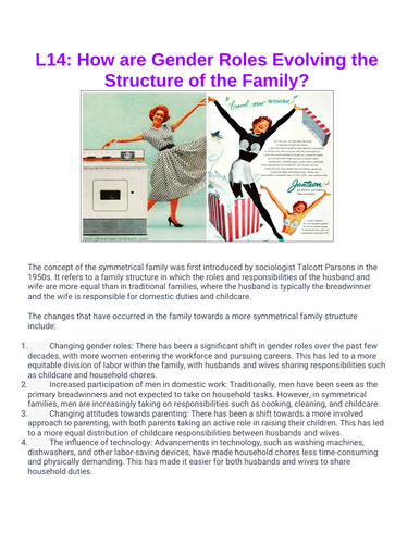 Gender Roles Family | Teaching Resources