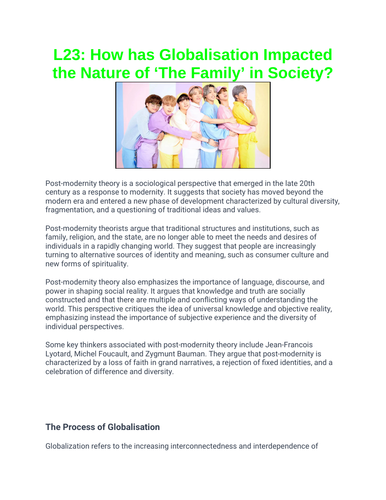 Globalisation Family | Teaching Resources