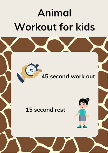 Animal Workout for Kids | Teaching Resources