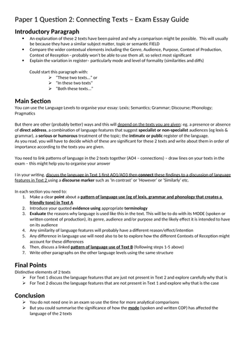 OCR A Level English Language Revision - Paper 1 Section C - Comparing ...
