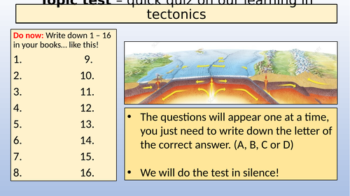 KS3 or KS4 Geography plate tectonics assessment / Quiz / topic test ...