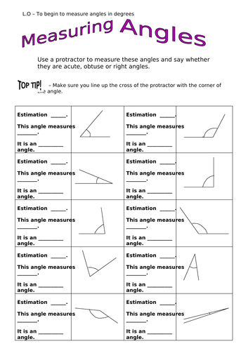 Numeracy Maths Year 4 Planning Angles Protractors Perimeter Area ...