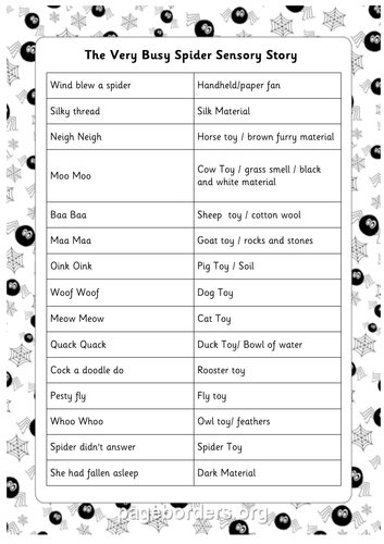 The Very Busy Spider Sensory Story | Teaching Resources