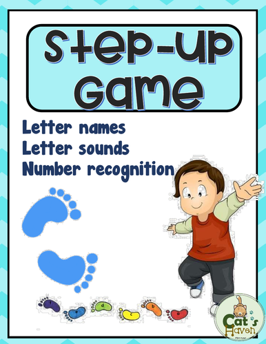 Step-Up Game (Letter names, letter sounds, & number recognition Games ...