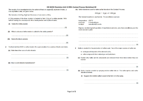IGCSE Chemistry - Unit 13 Equilibrium | Teaching Resources