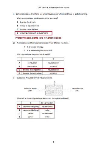 IGCSE Chemistry - Unit 14 Water & Pollution | Teaching Resources