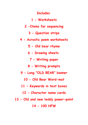 OLD BEAR JOLLY TALL STORY RESOURCES EYFS KS1 | Teaching Resources