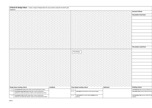 IB MYP Year 1 Design worksheets for any project: Criteria A-D ...