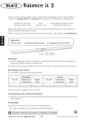 KS3 Physics: Moments | Teaching Resources