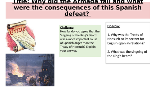 GCSE History Elizabeth Edexcel - Spanish Armada Events and Victory ...