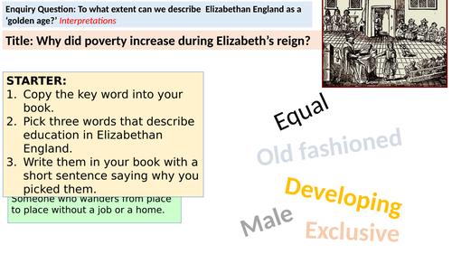 GCSE History Elizabeth Edexcel - Poverty in Elizabethan England ...