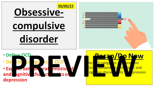 OCD - AQA A Level Psychology (Psychopathology) | Teaching Resources