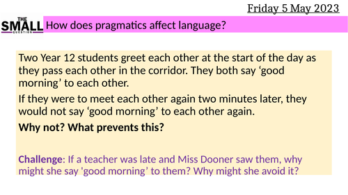 AQA A Level English Language- Pragmatics | Teaching Resources