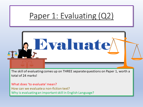 Edexcel English Language 2.0 Paper 1 Q2 | Teaching Resources