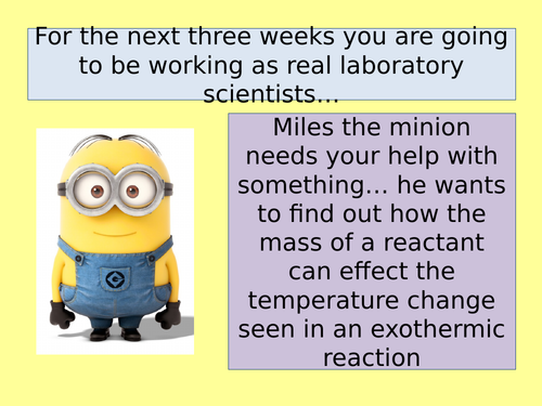 KS3 Chemistry Working Scientifically Practical Project Investigating ...