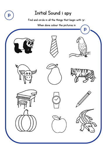 SATPIN Beginning Sounds Colouring Worksheets NO PREP | Teaching Resources