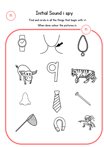 SATPIN Beginning Sounds Colouring Worksheets NO PREP | Teaching Resources